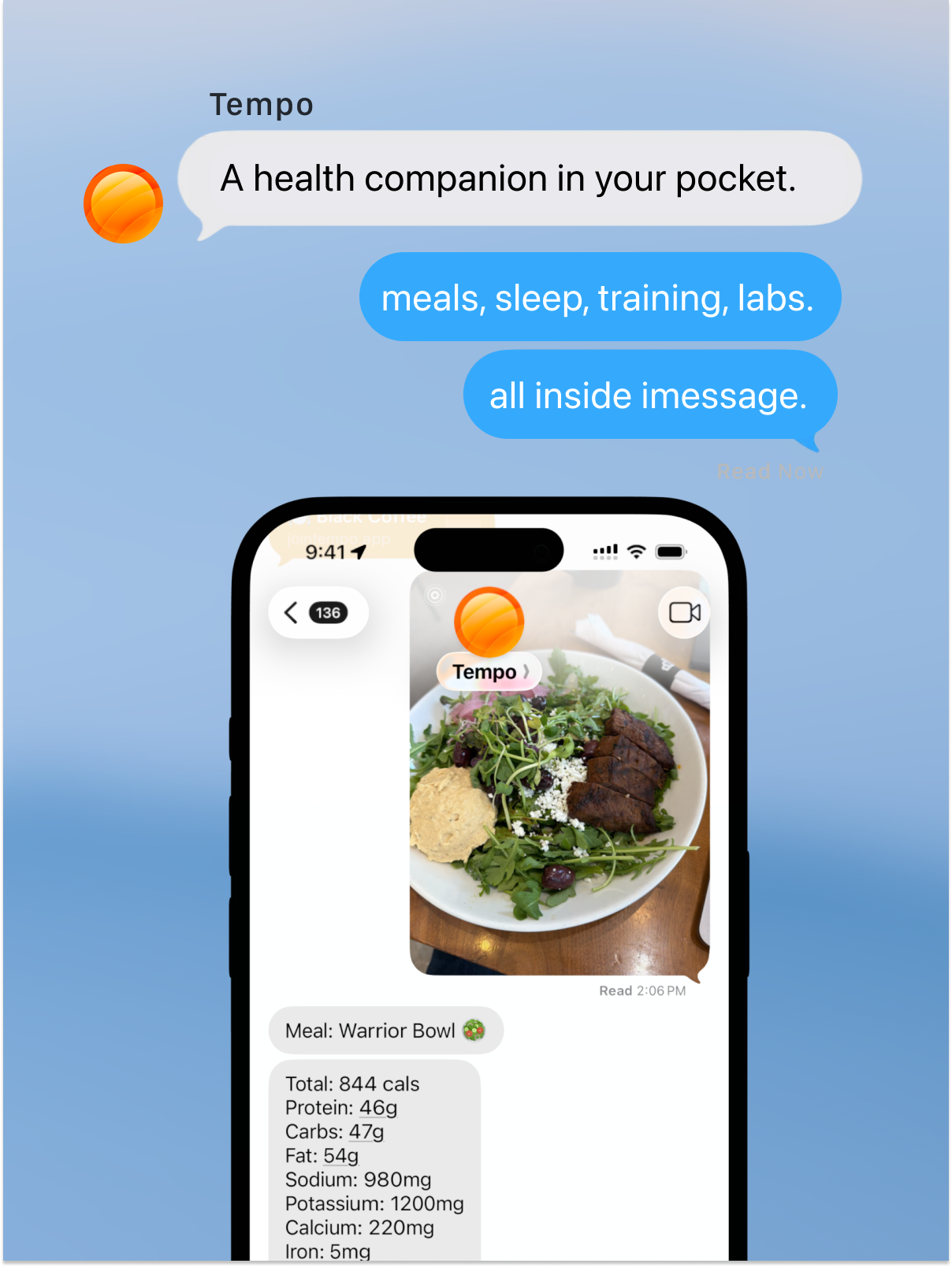 Tempo — Your Health Companion in iMessage